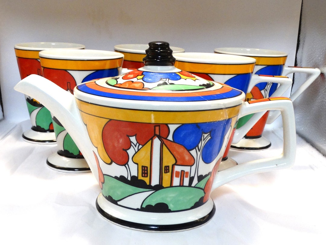 Vintage Sadler Art Deco Claris Cliff Inspired Teapot 1.25 Pints and 5 ...