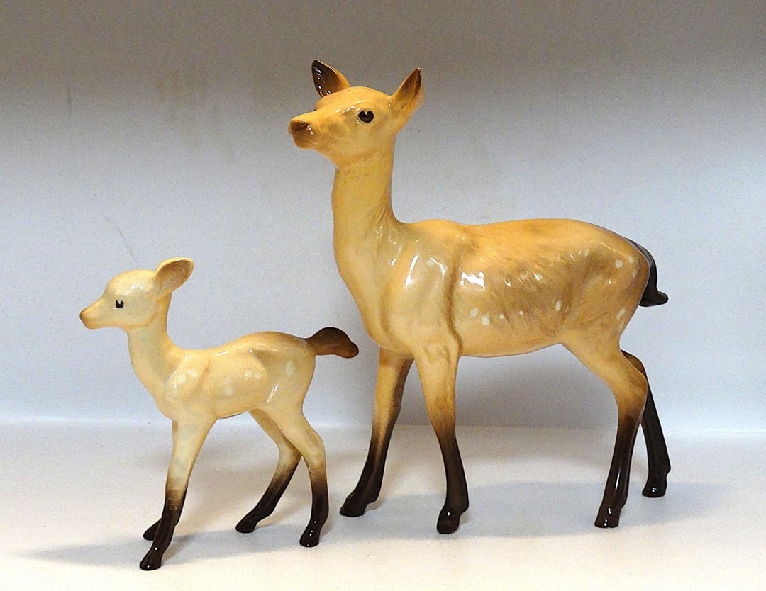 Vintage Beswick Deer Family Doe and Fawn Rare - Etsy