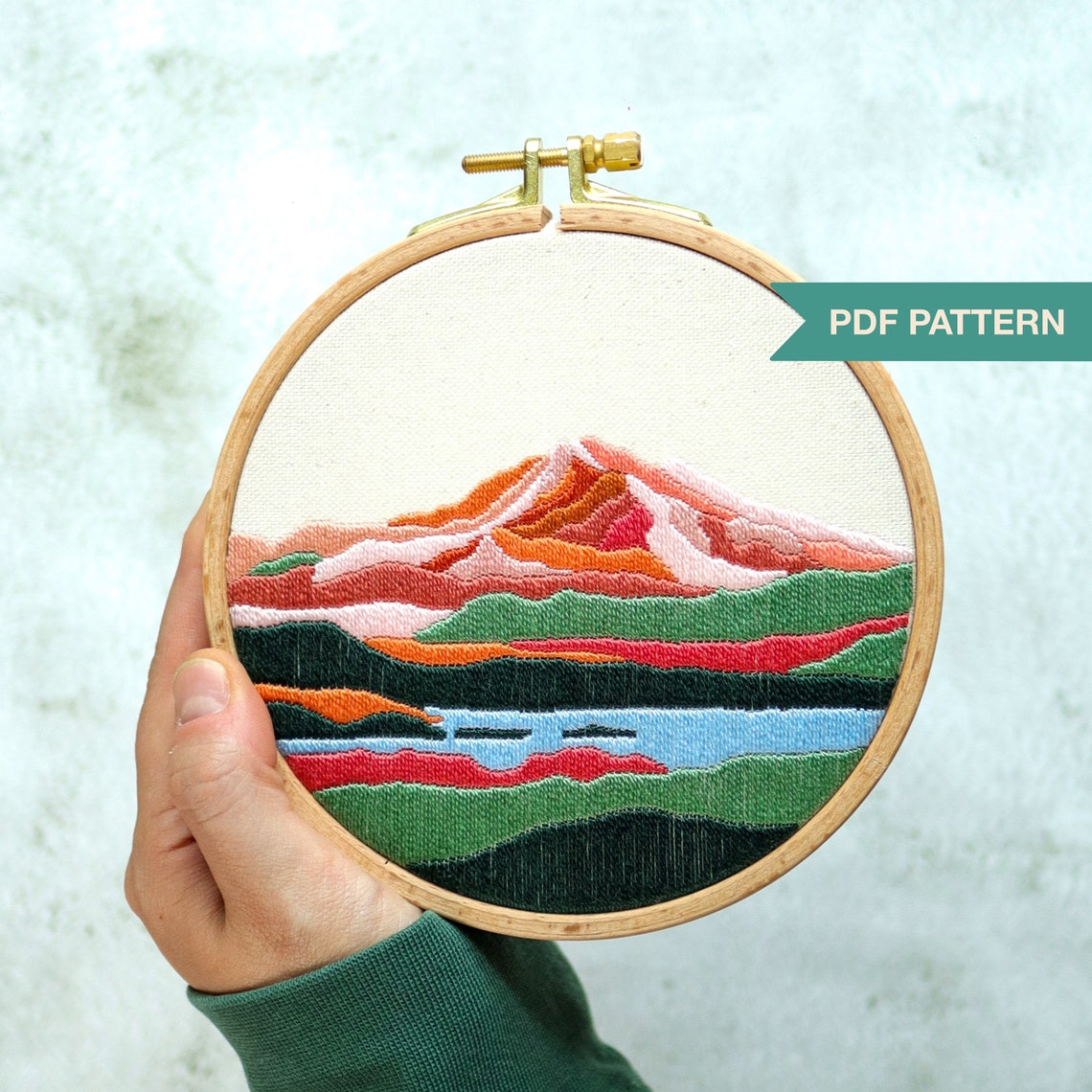 Mount Baker Embroidery Pattern PDF Guide Satin Stitch Hand - Etsy