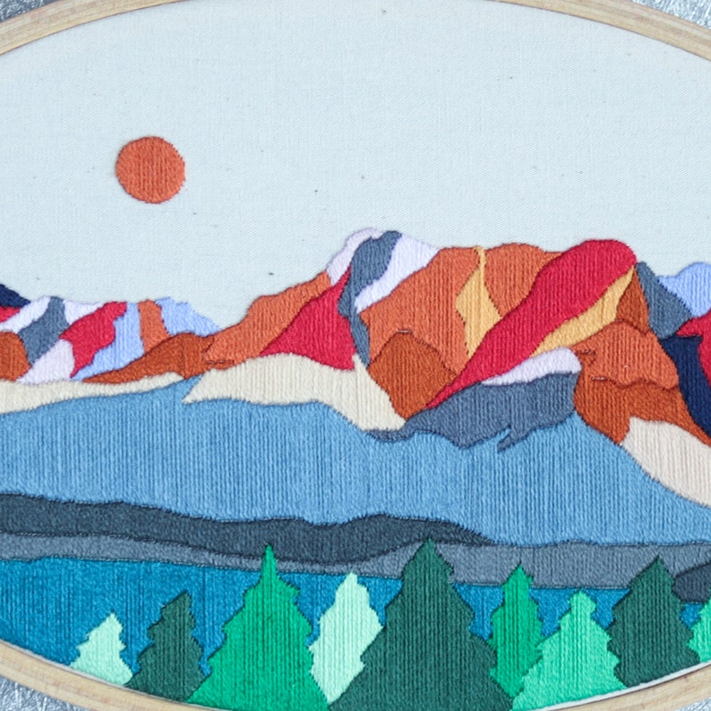 Italian Dolomites Mountain Range Beginner Friendly Embroidery Pattern ...