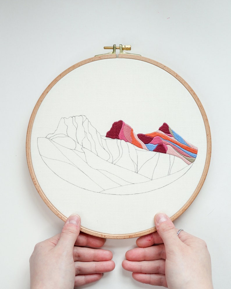 Three Sisters Mountain Embroidery Pattern: Banff Landscape (PDF Pattern ...