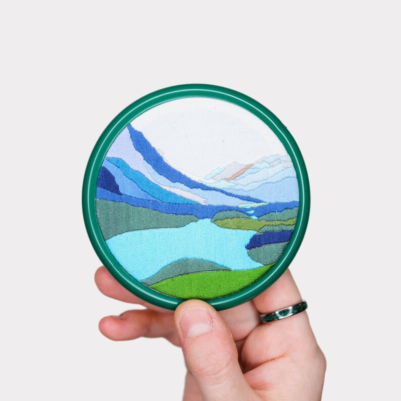 Peyto Lake Embroidery Pattern Mountain Hand Embroidery - Etsy
