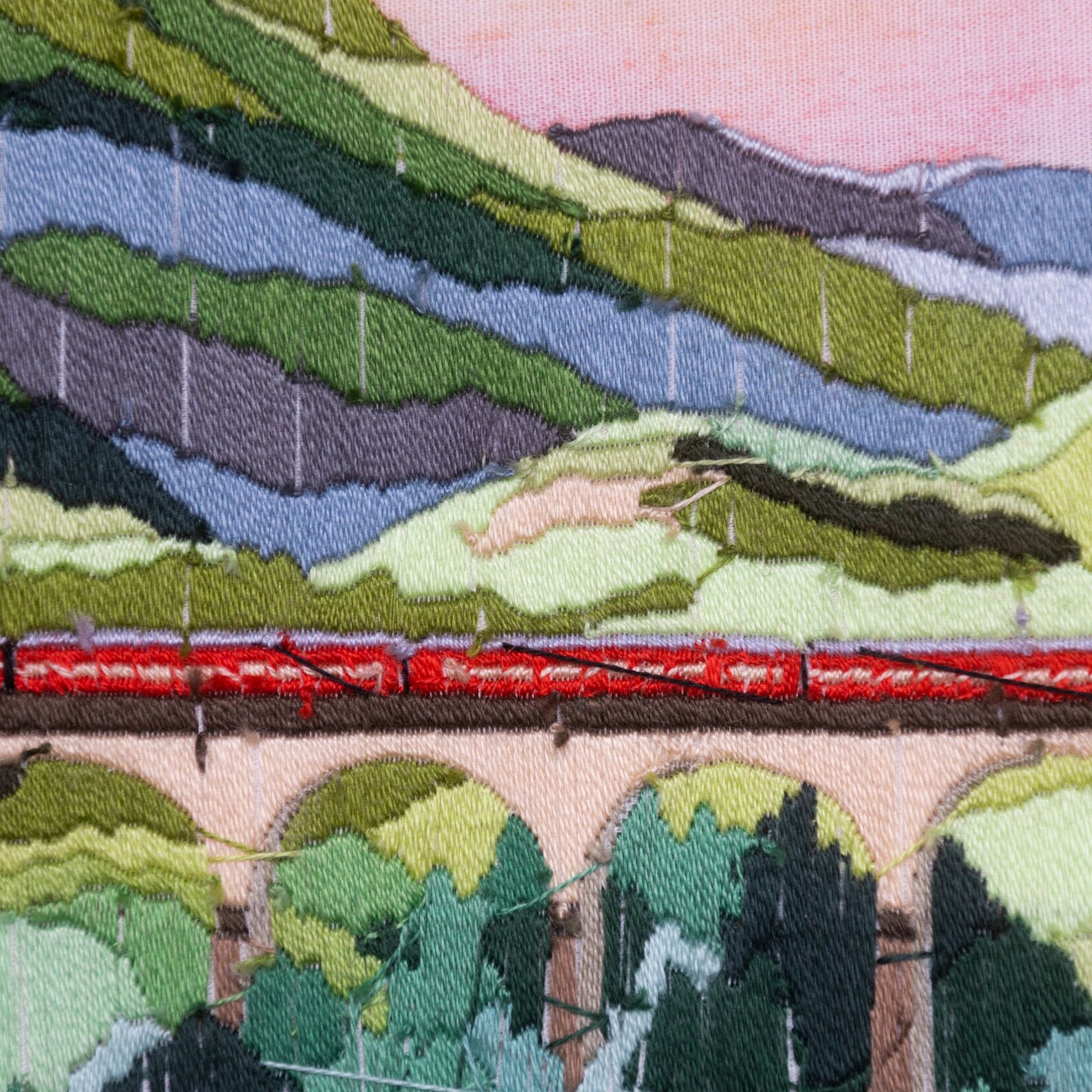 Glenfinnan Viaduct Embroidery Pattern: Beginner Stitch Guide (PDF) - Etsy