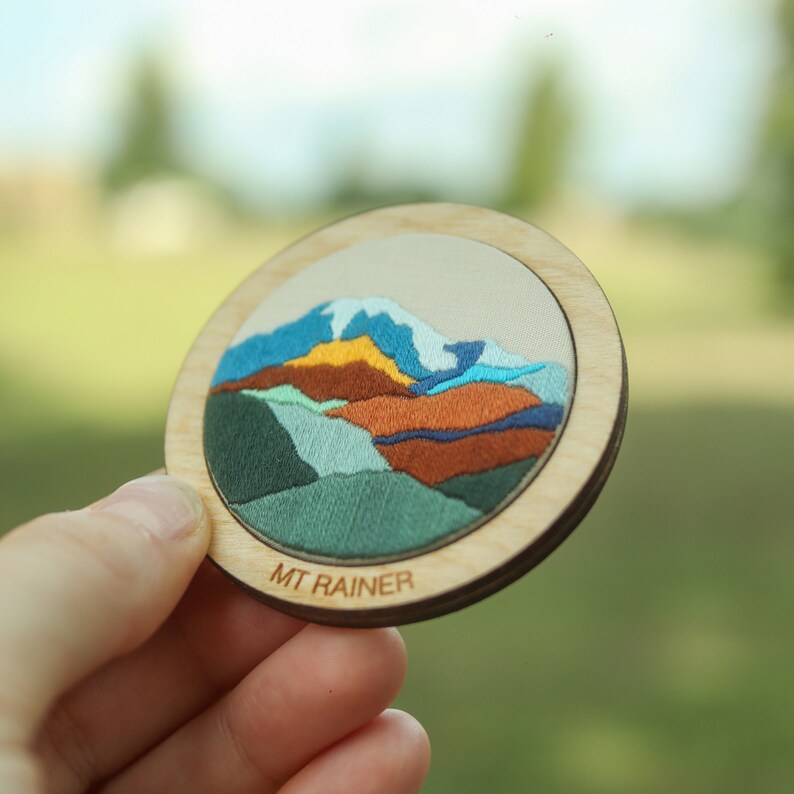 Mt Rainier Embroidery Pattern PNW Volcano Collection - Etsy