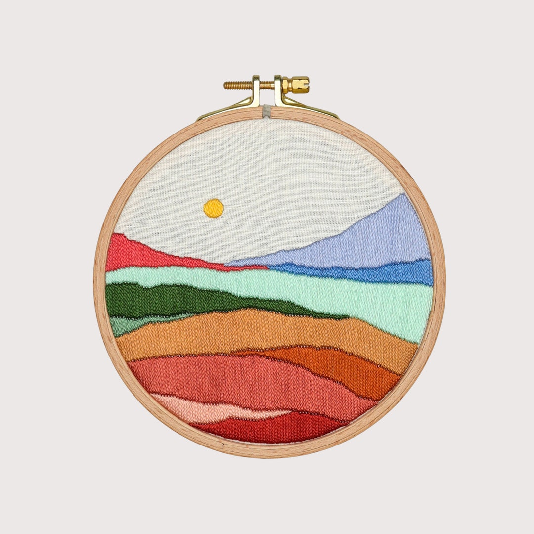 September Scape Embroidery Pattern | Mountain Hand Embroidery ...