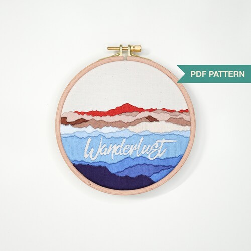 Mountain Peaks Embroidery Pattern PDF Digital Tutorial Modern - Etsy