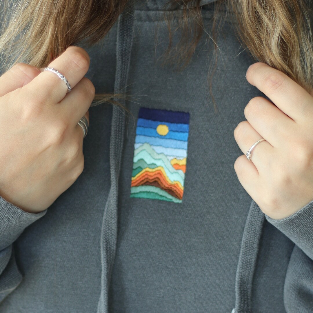 Mountainscape Embroidery Design | PDF Embroidery Pattern | Satin Stitch ...