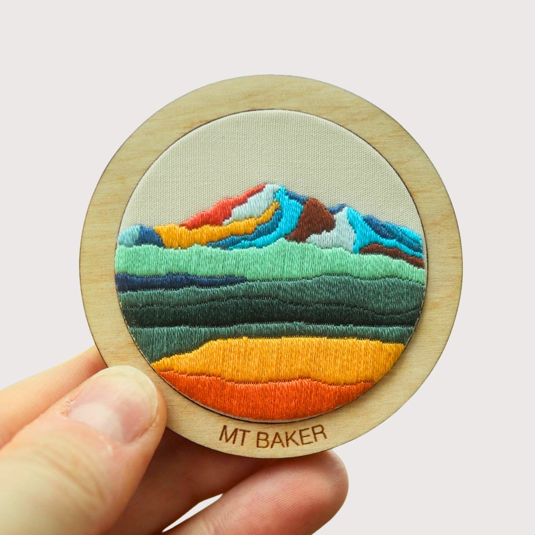 Mt Baker Embroidery Pattern | PNW Volcano Collection Embroidery Pattern ...