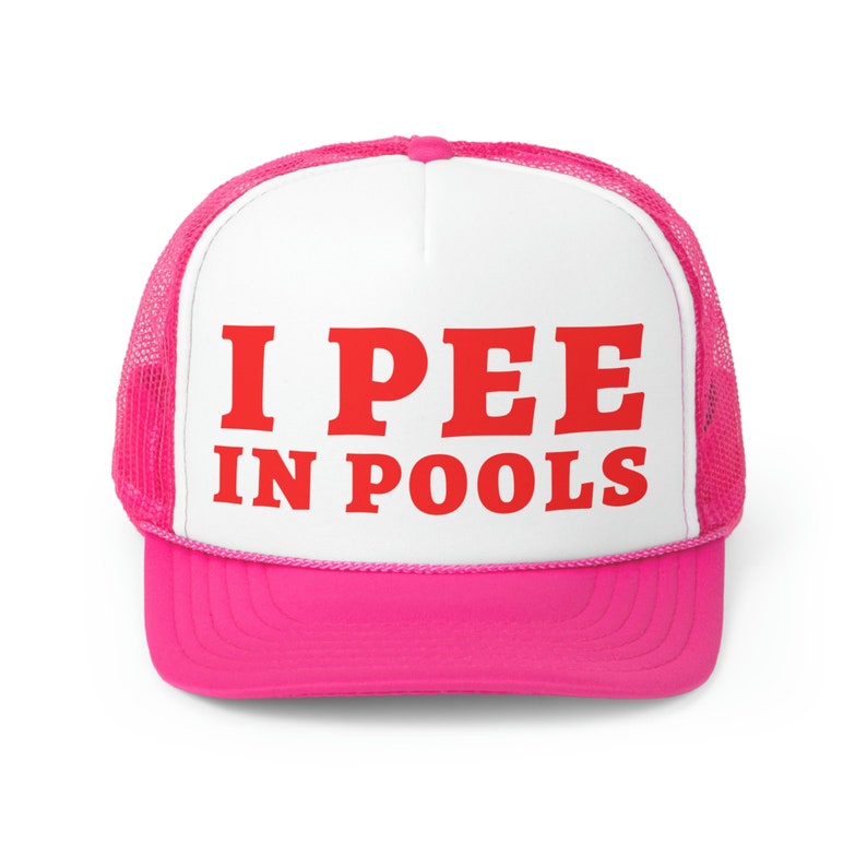 Funny Trucker Hat 'I Pee in Pools' Cap Red, White, and Blue Mesh Hat ...