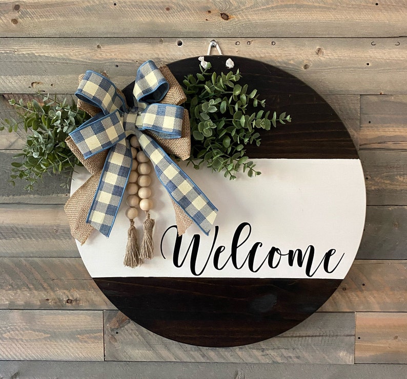 Welcome Door Hanger Farmhouse Door Hanger Beaded Door - Etsy