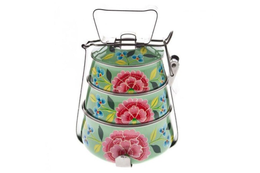 Hand Painted With Crystals 3 Tier Lunch Box A Dabba or - Etsy