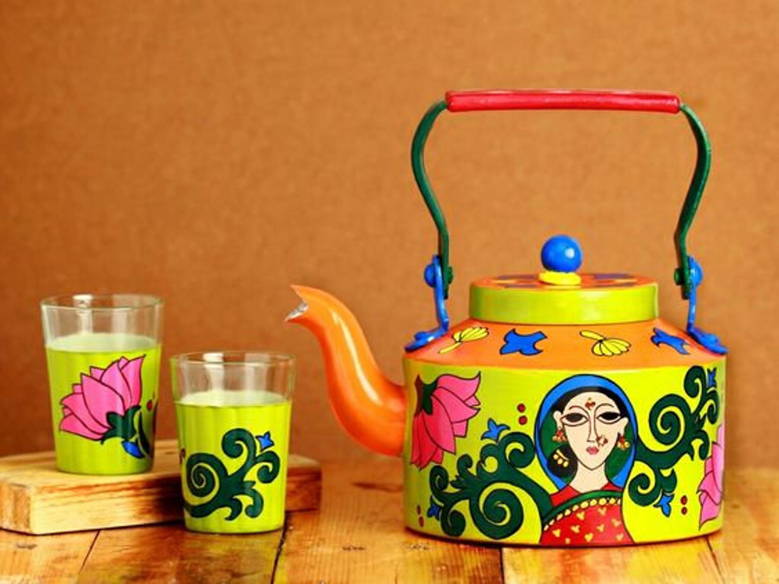 Hand Painted Tea Kettle : Festive Gift Gift for Her | Etsy