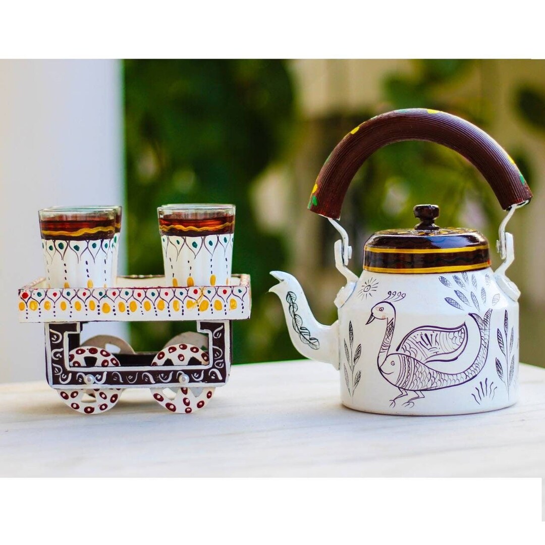 Indian Tea Pot, Tea Set, Tea Kettle, Aluminium Pot, Indian Hand Art ...