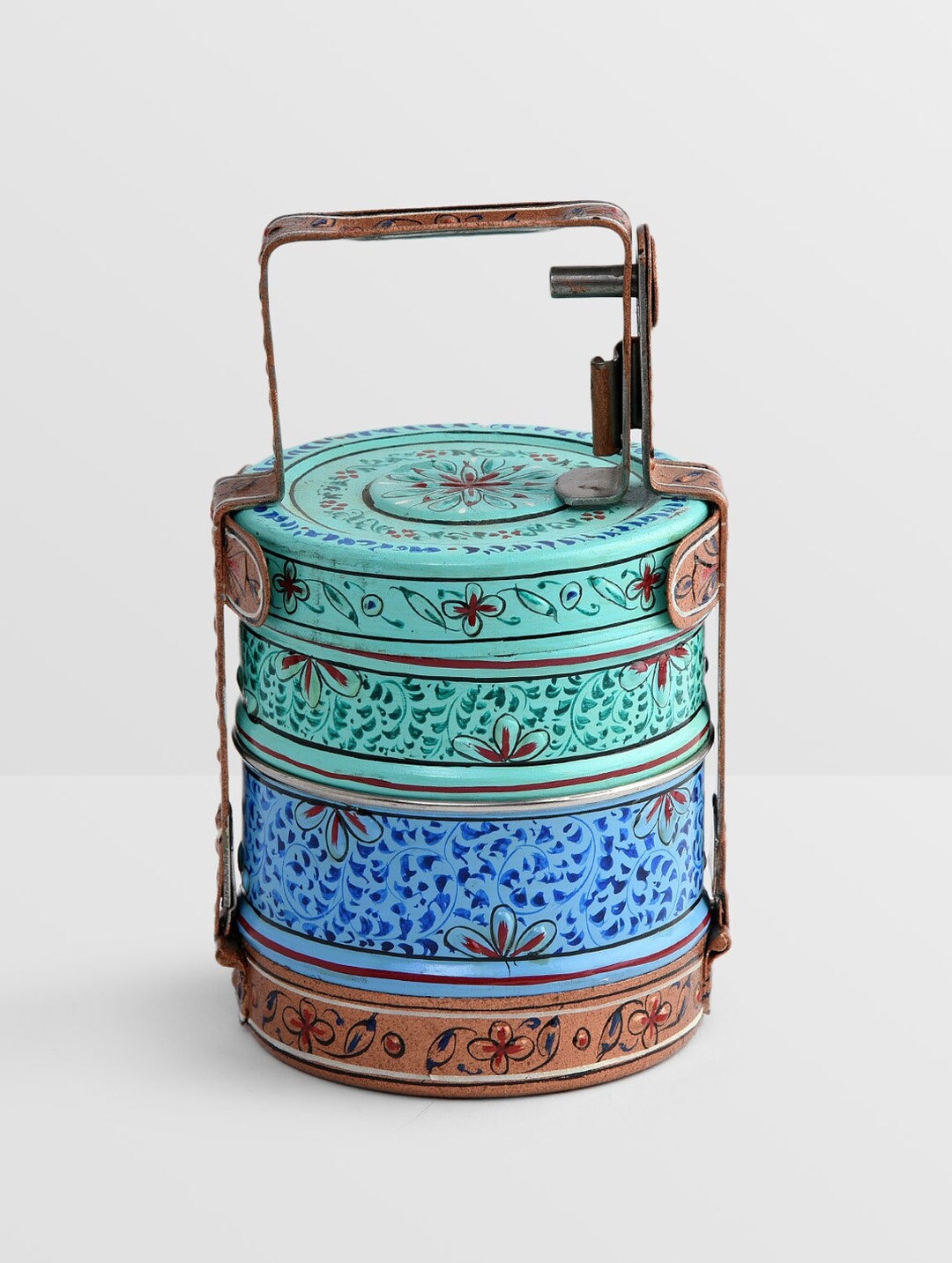 Hand Painted 2 Tier Lunch Box A Mumbai Dabba, or Indian-style Tiffin ...