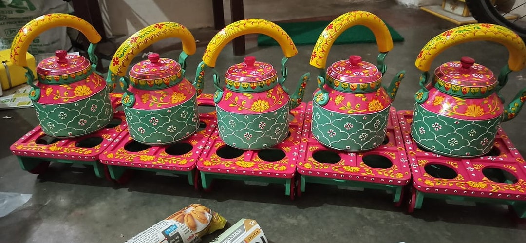 Indian Kettle Set, Tea Pot, Tea Set, Tea Kettle, Aluminium Pot, Indian ...