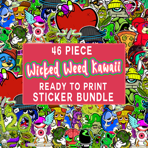 Cartoon Weed Sticker - Etsy