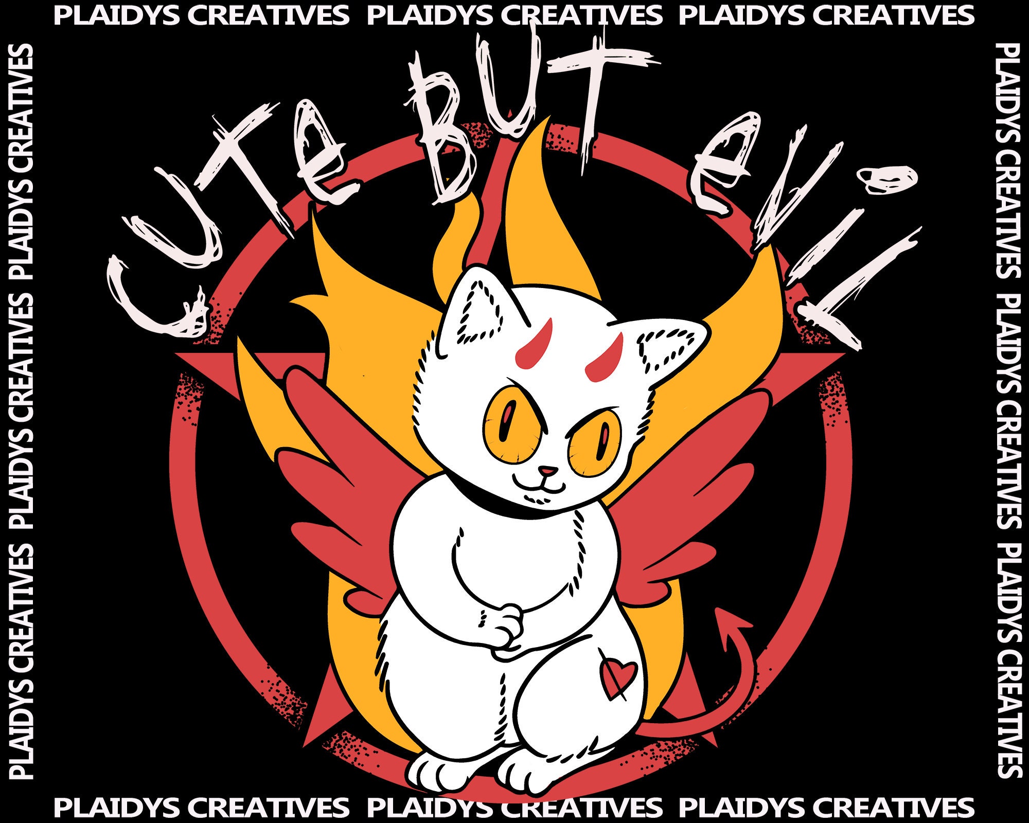 Funny Cute Devil Kitty Cat PNG File Digital Design Digital Download PNG File Graphic Design ...