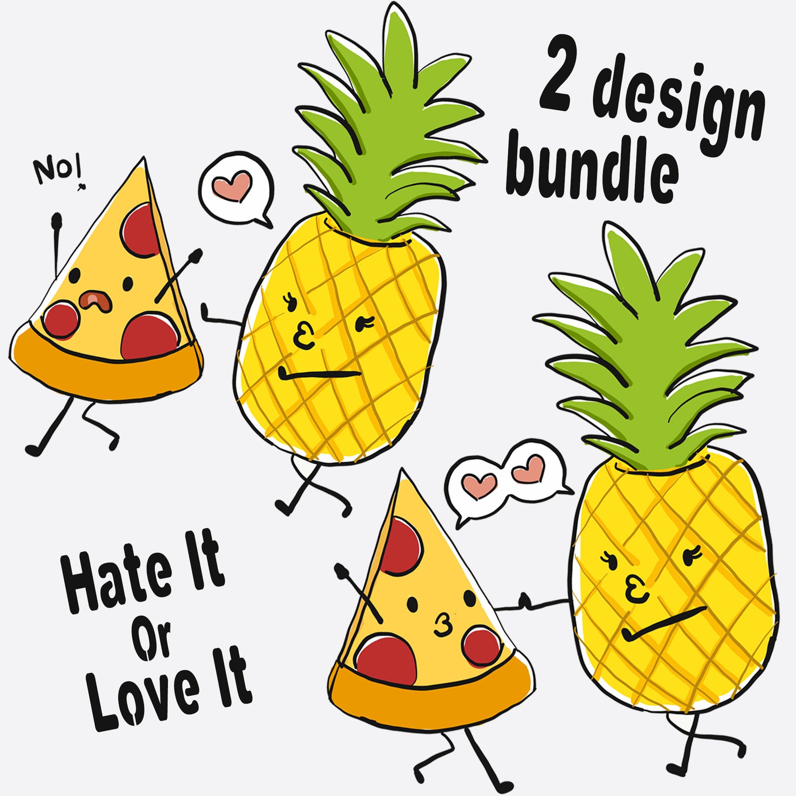 Pineapple Pizza Digital Design Digital Download PNG File | Etsy