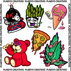 Wicked Kawaii Weed Sticker Bundle Designs Digital Design Digital ...