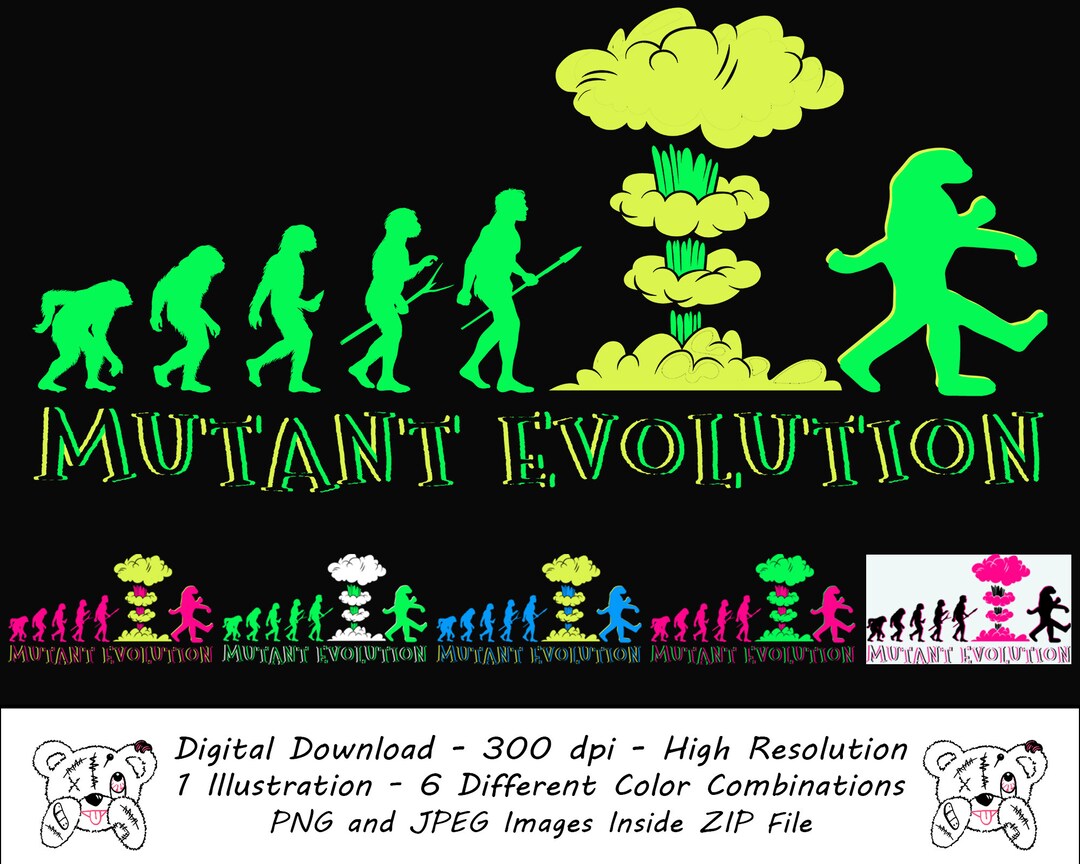 Mutant Evolution Science Fiction Style Graphic Image Instant Download ...