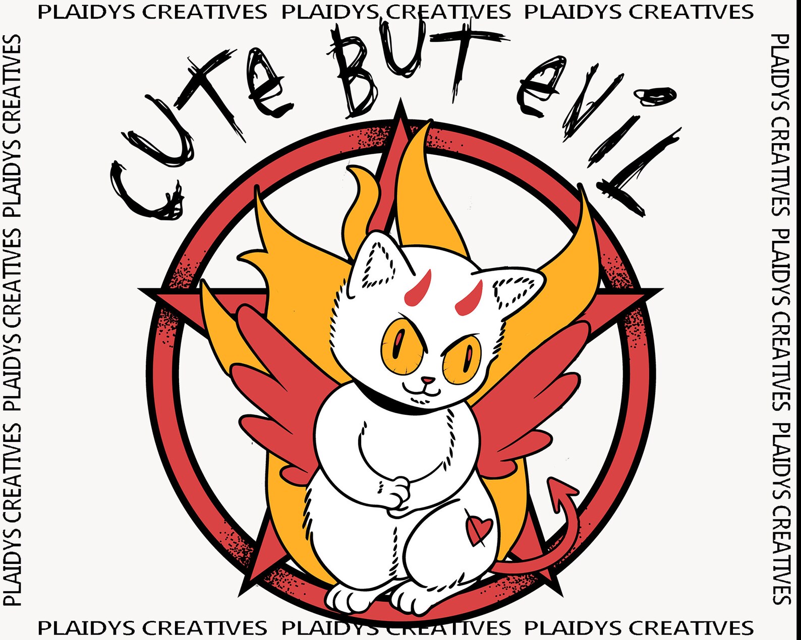Funny Cute Devil Kitty Cat PNG File Digital Design Digital Download PNG ...