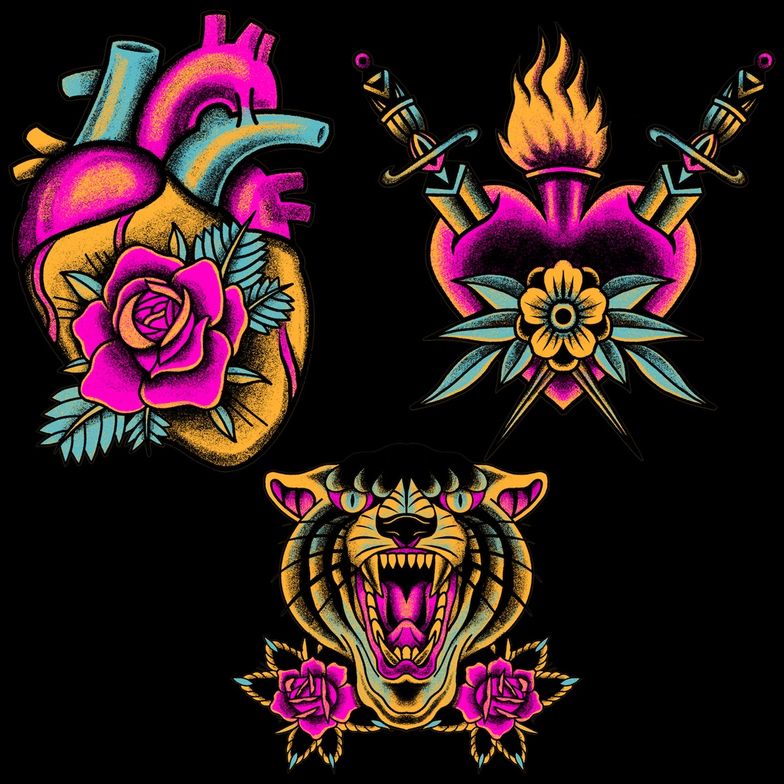 Neon Tattoo Art Digital Design Digital Download PNG File - Etsy