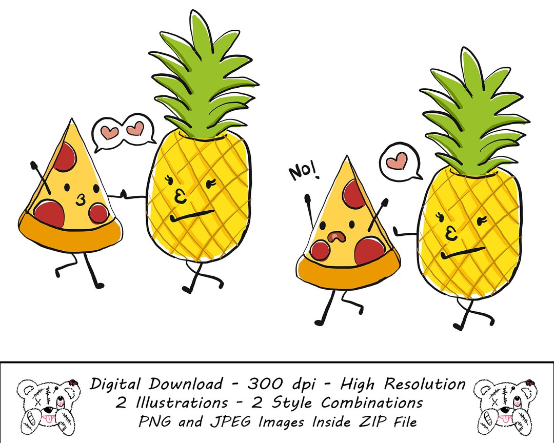 Pineapple Pizza Digital Design Digital Download PNG File Graphic Design ...