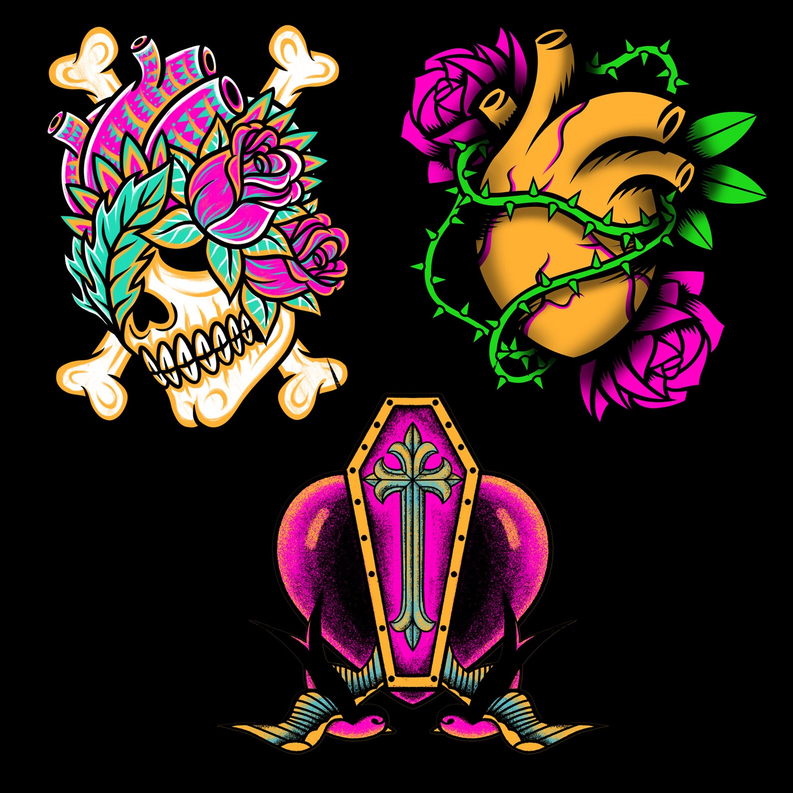 Neon Tattoo Art Digital Design Digital Download PNG File - Etsy