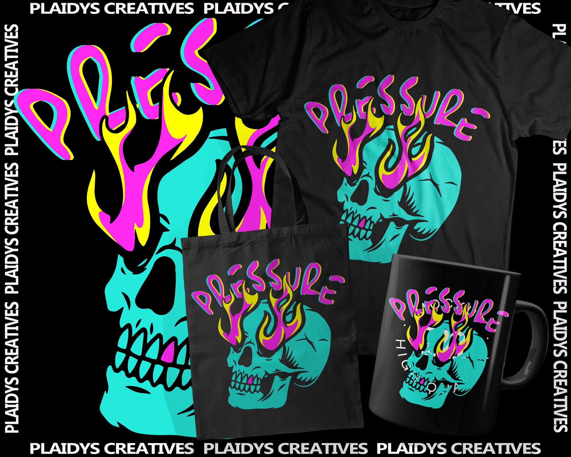 Skull Pressure T-shirt Design Digital Design Digital Download PNG File ...