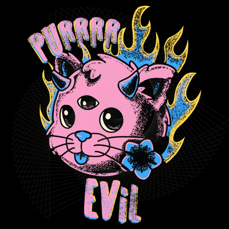 Purrrr Evil Digital Design Digital Download PNG File | Etsy