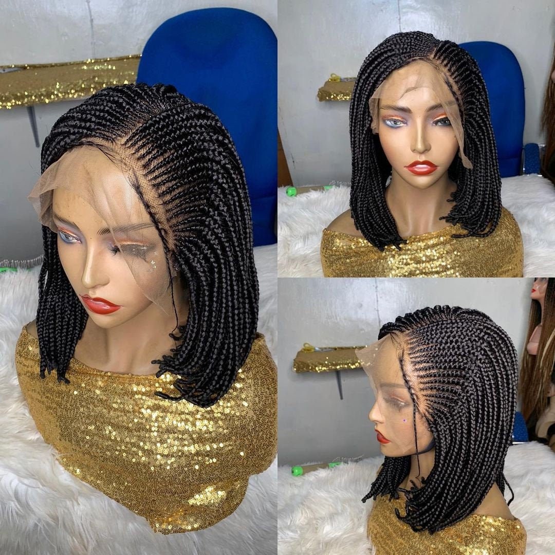 Short Bob Braided Wig Box Braids Wig Lace Front Box Braid Wig Full Lace ...