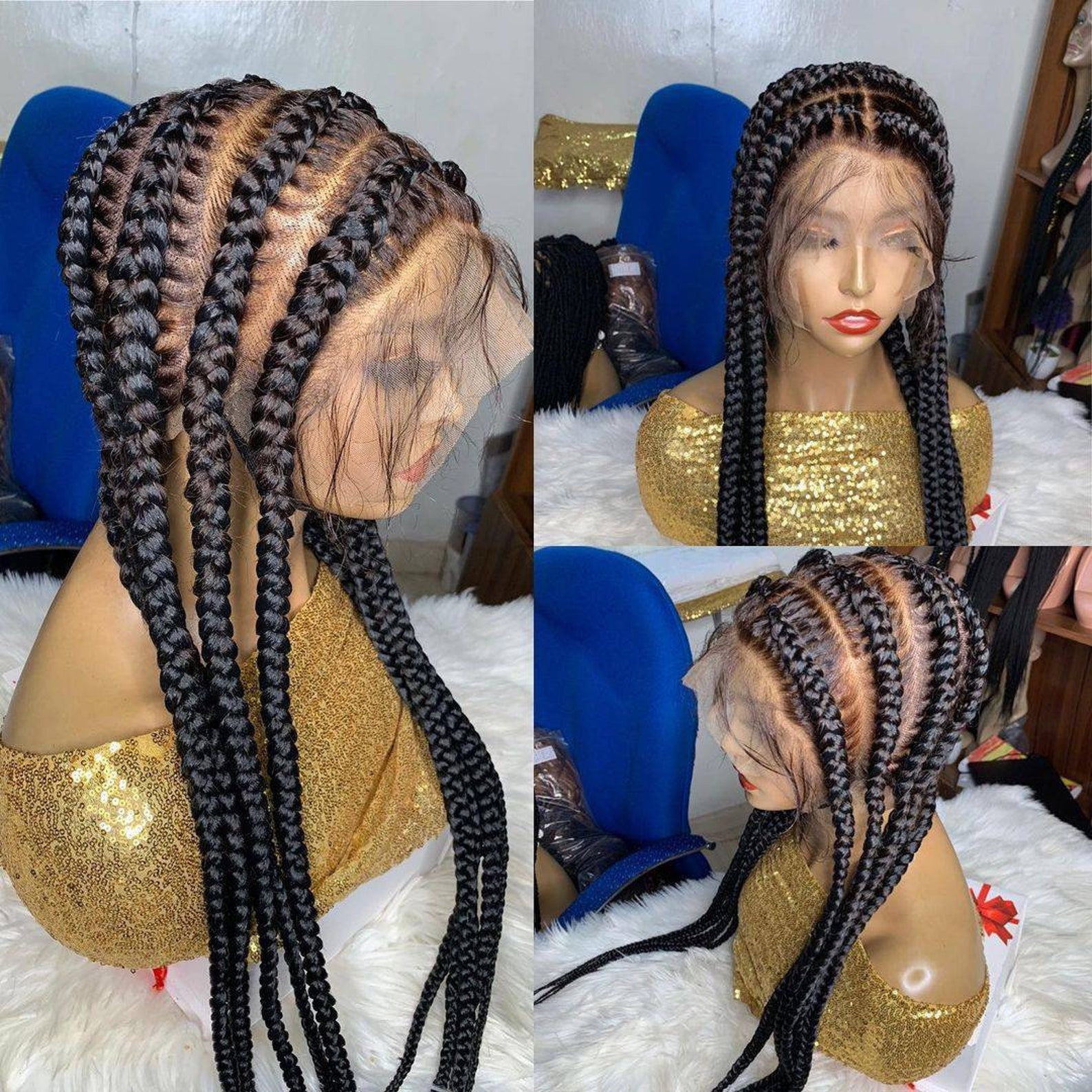 Latest Full Lace Cornrow Braided Wig Cornrow Braids Full Lace - Etsy