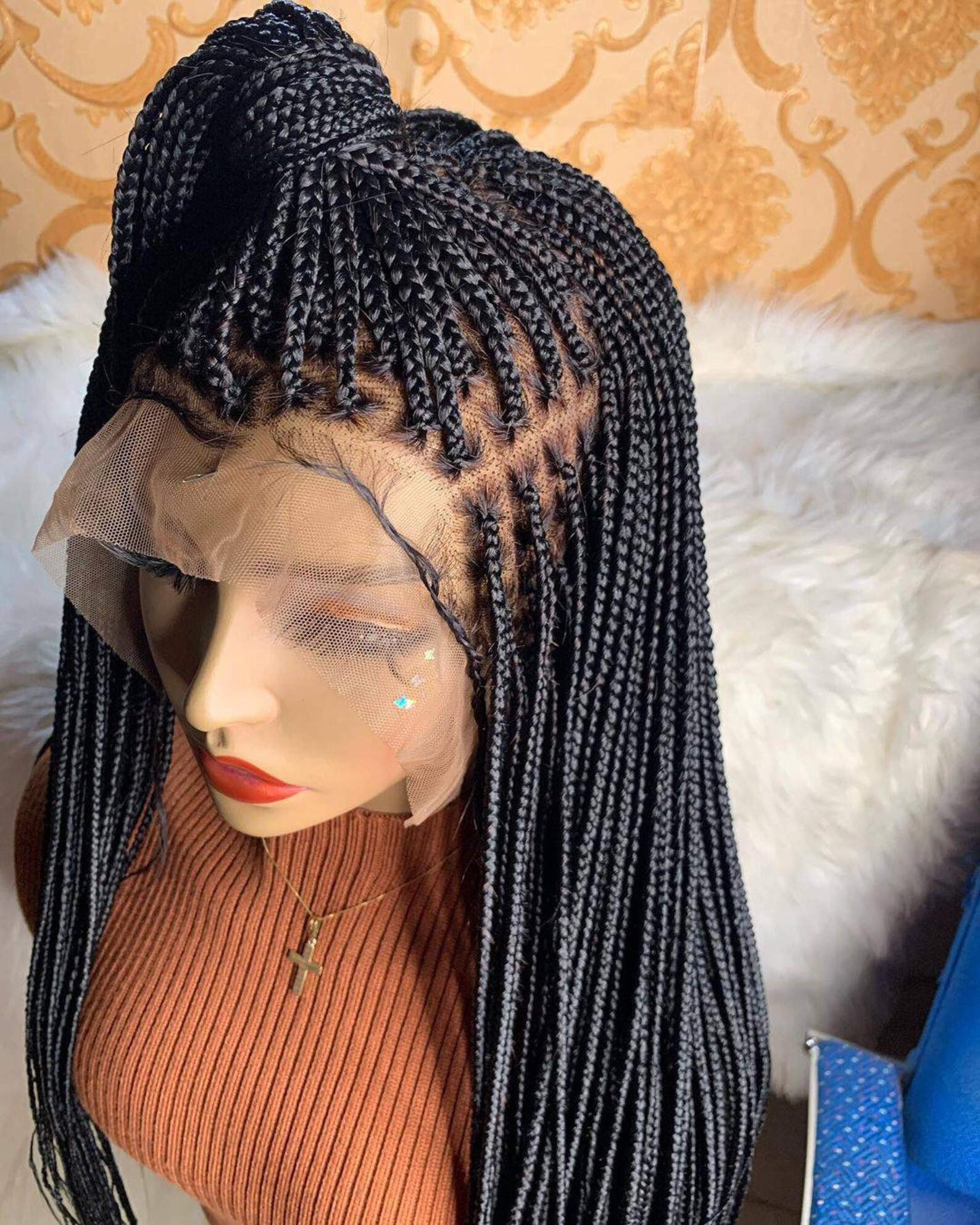 Window Peak Braided Wig Box Braid Wig Braided Wig for Black | Etsy