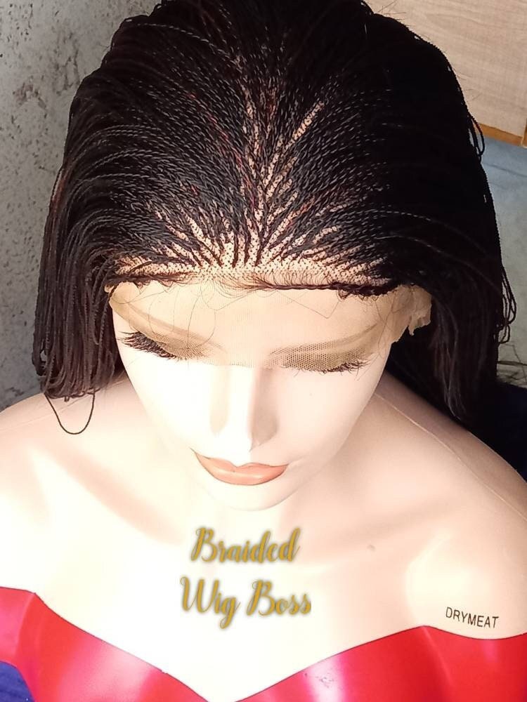 Micro Twist Braided Wig Full Lace Micro Braid Wig Micro - Etsy