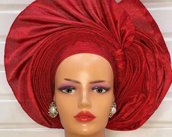 African Autogele for Women, Nigerian Traditional Bridal Aso Oke Hats ...