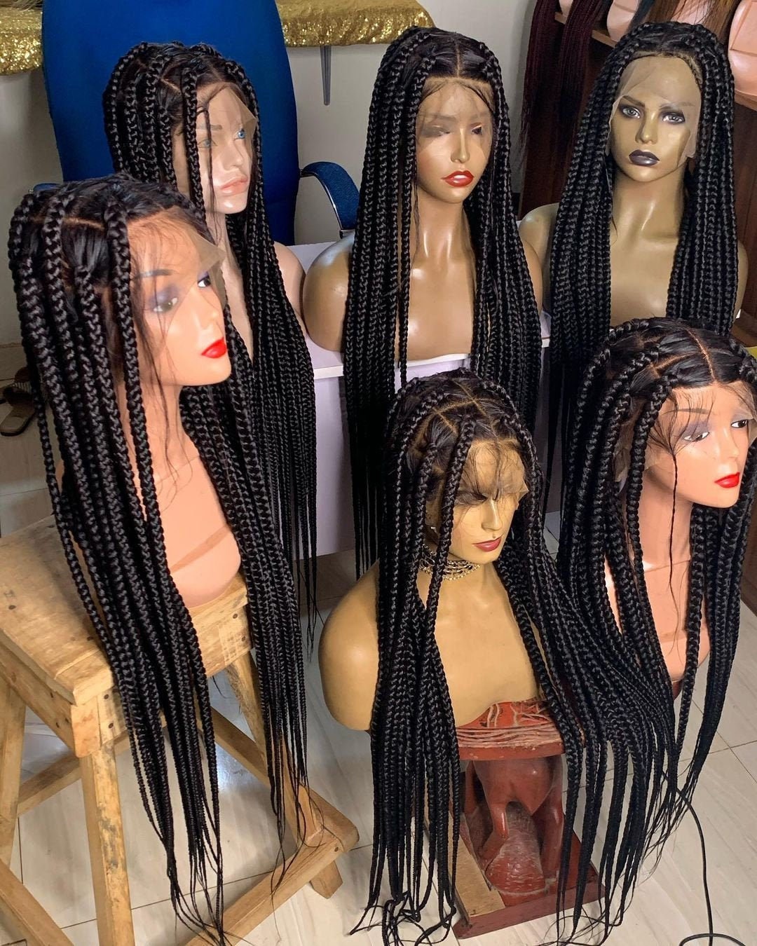 Full Lace Braided Wig Box Braids Wig Lace Front Box Braid Wig - Etsy
