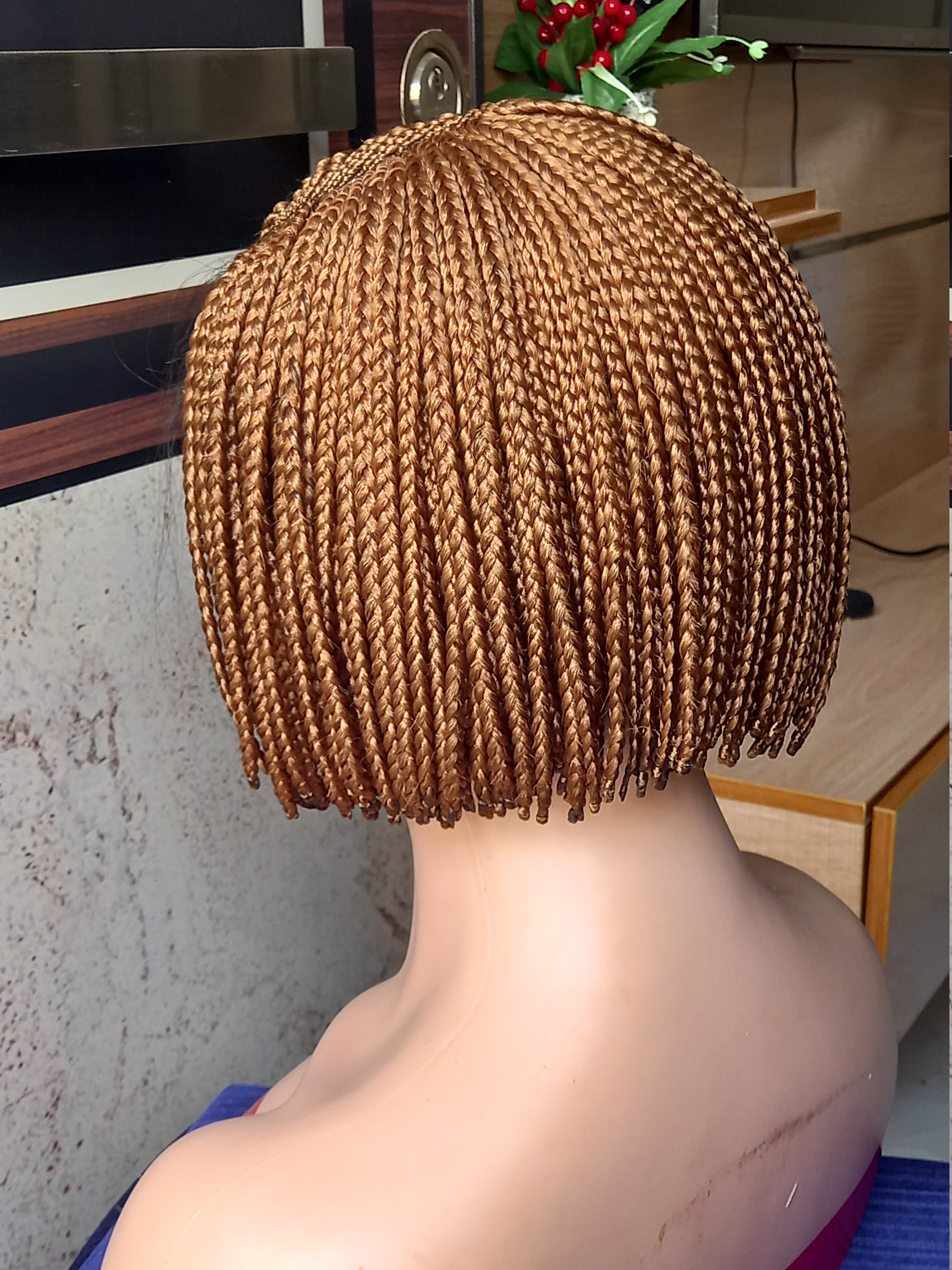 Short Bob Box Braid Wig for Black Women Cornrows Wig Frontal - Etsy