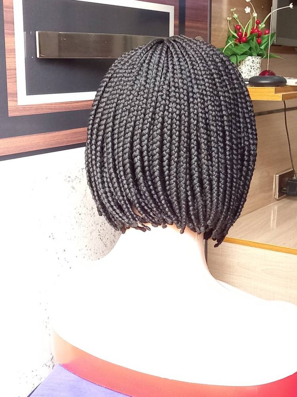 Short Bob Box Braid Wig for Black Women Cornrows Wig Frontal - Etsy