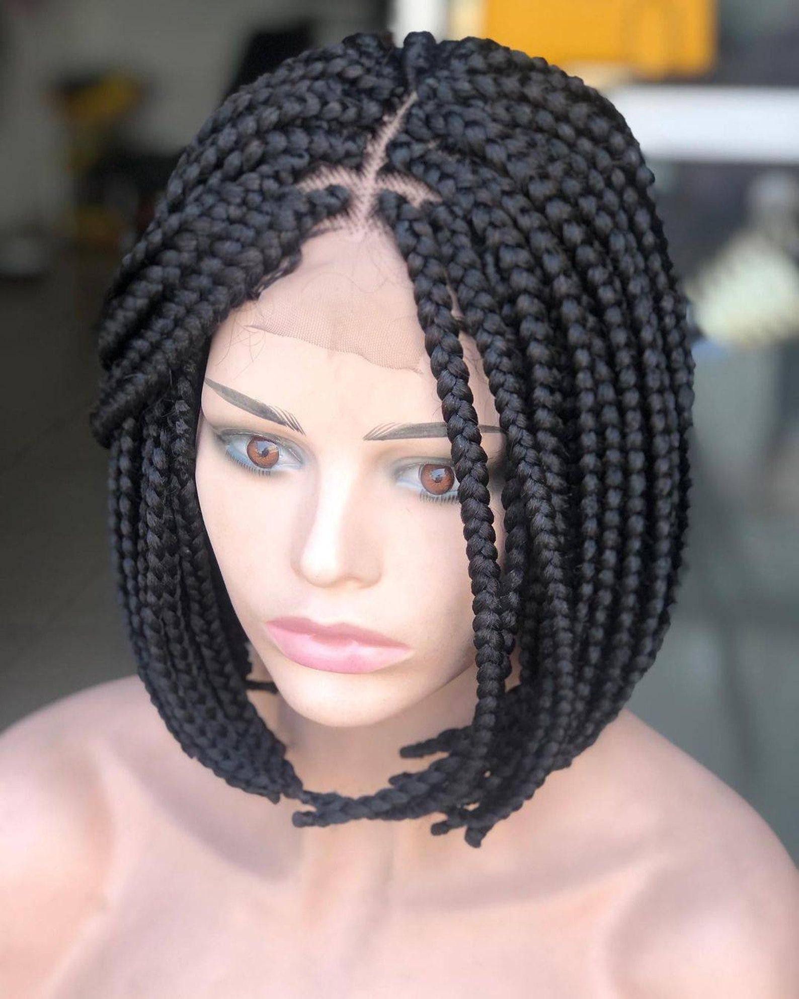 Bob Box Braid Wig Braided Wig Full Lace Wig Lace Front Wig - Etsy