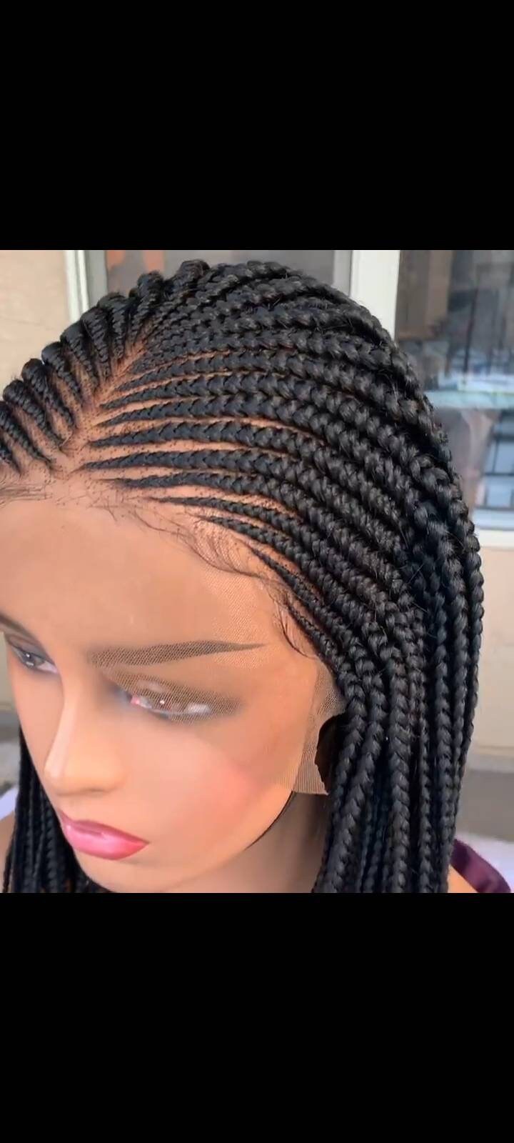 Short Cornrow Braided Wig With Beads Box Braid Wig Cornrow - Etsy