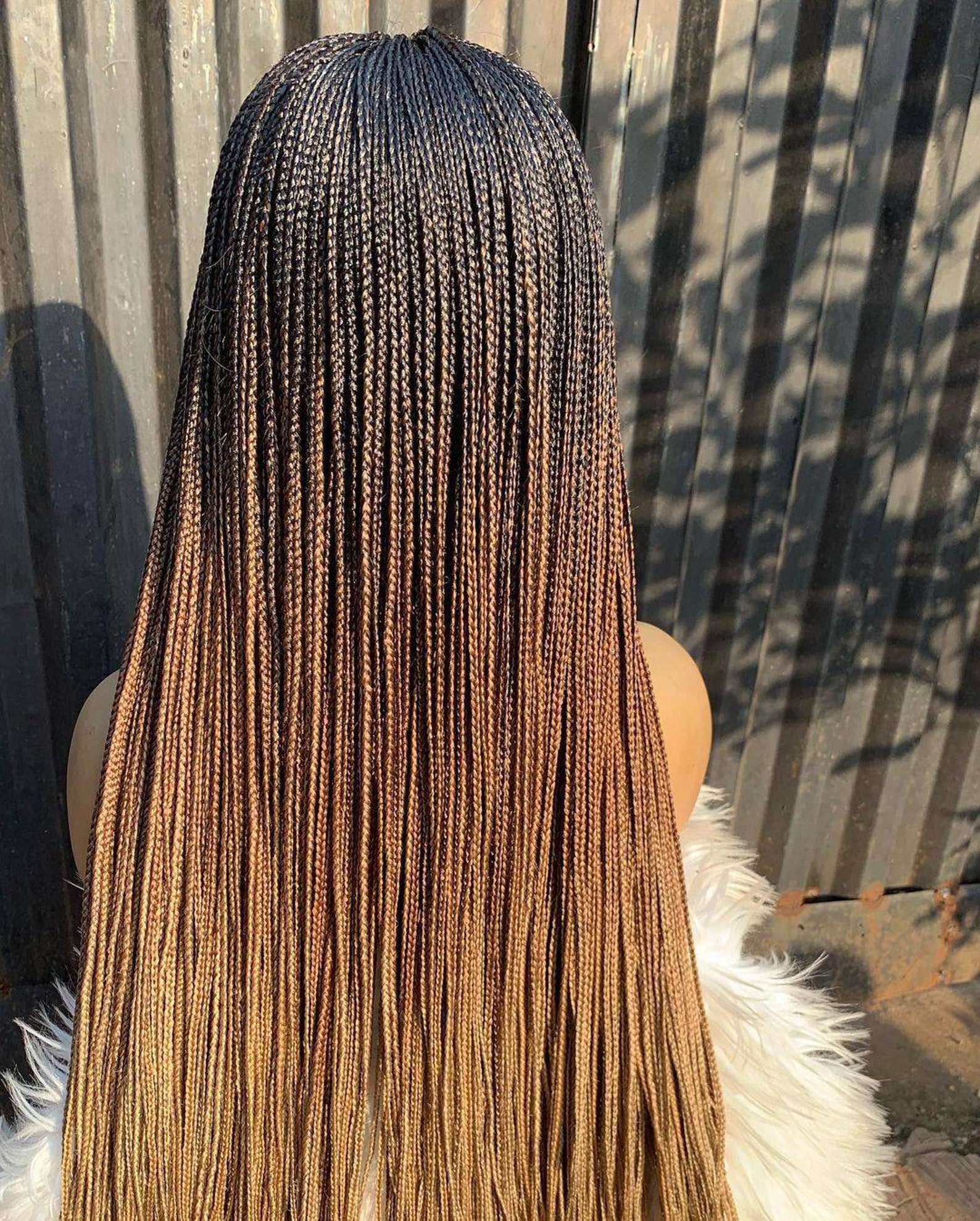 Handmade Glueless Ombre Knotless Box Braided Wig on 2x4 - Etsy