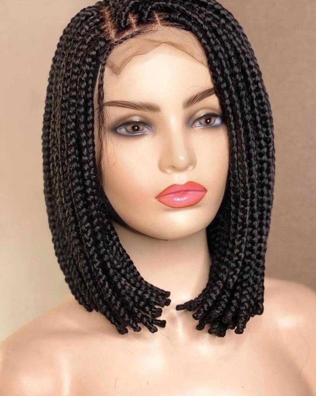 Bob Box Braid Wig Braided Wig Full Lace Wig Lace Front Wig - Etsy