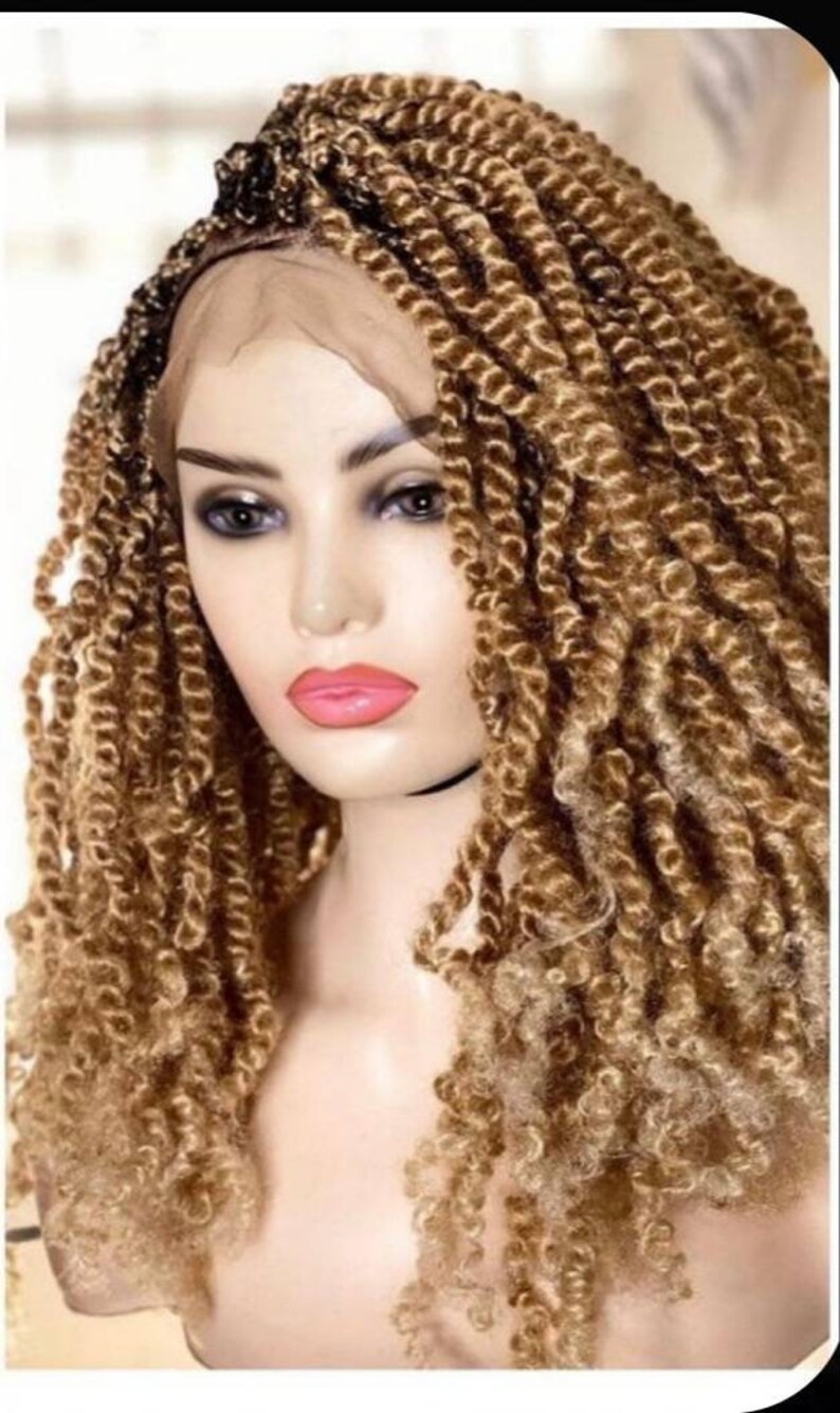 Spring Twist Braided Wigs Braided Wig Braided Lace Front | Etsy