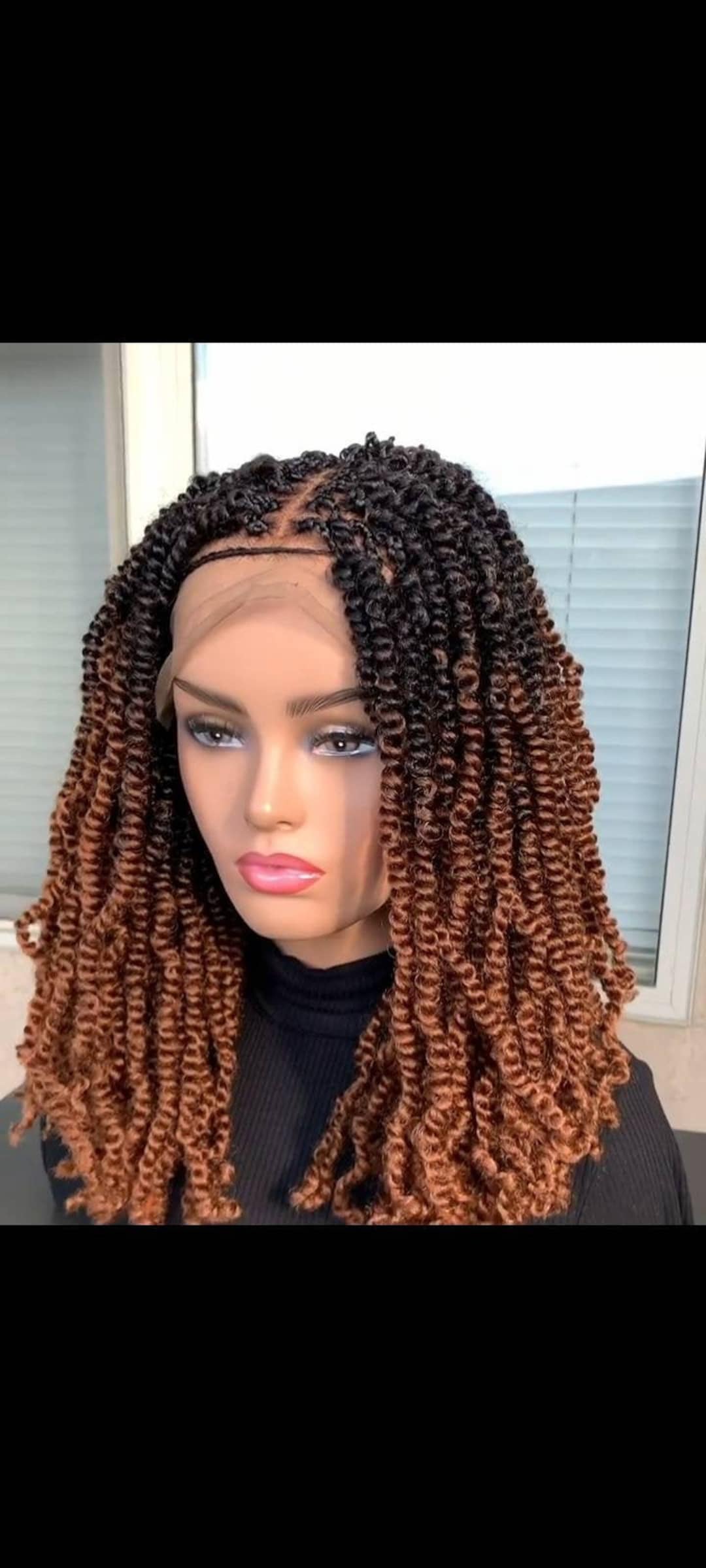 Spring Twist Braided Wigs Braided Wig Braided Lace Front - Etsy