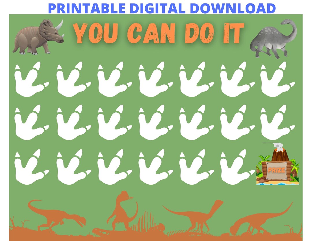 Behavior Chart for Preschooler, Dinosaur Kids Decor, Printable Reward ...