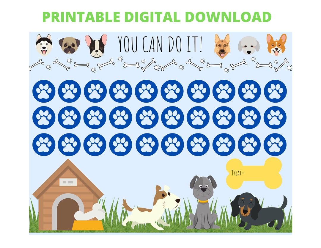 Reward Chart for Kids, Dog Lover, Behavior Chart, Printable Sticker ...