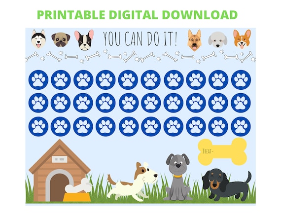 Reward Chart for Kids Dog Lover Behavior Chart Printable - Etsy