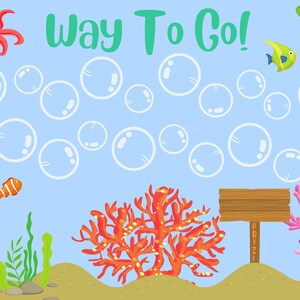 Printable Sticker Chart, Under the Sea Kids Decor, Behavior Chart for ...