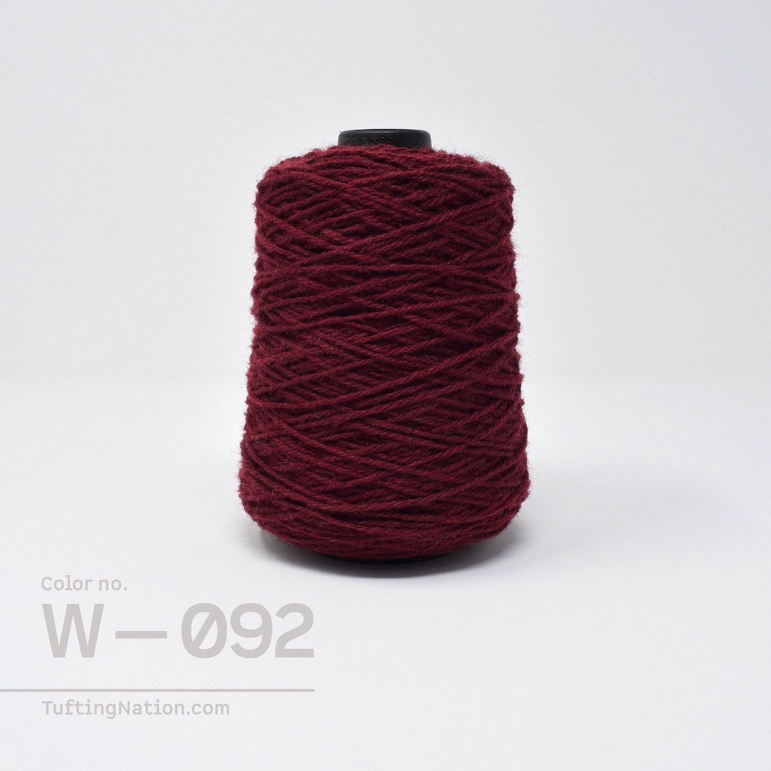Rug Tufting Yarn, 100% Wool Yarn for Rug Weaving, 1/2lb Cone, Burgundy ...