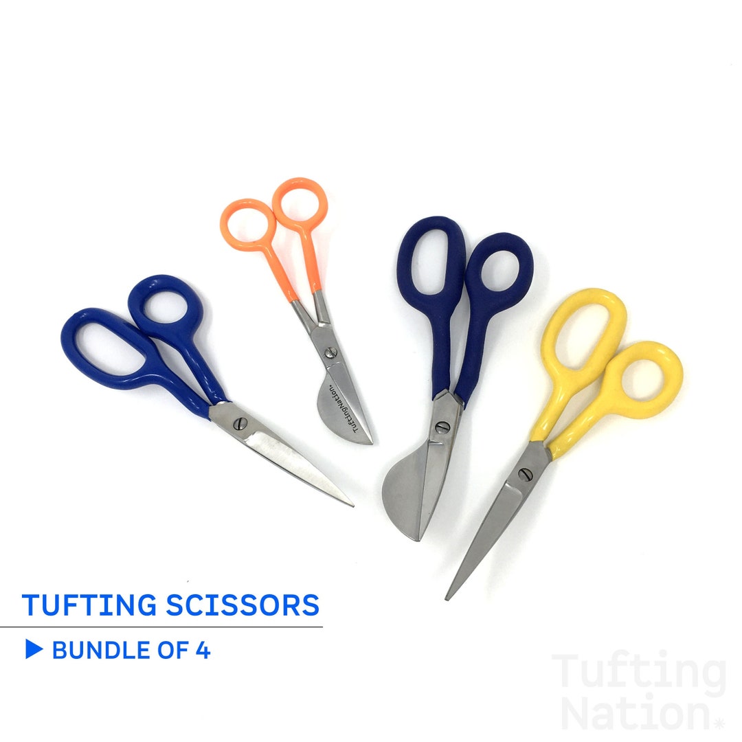Tufting Scissors for Rug Making, SET OF 4 Shears, Duckbill Scissors for ...